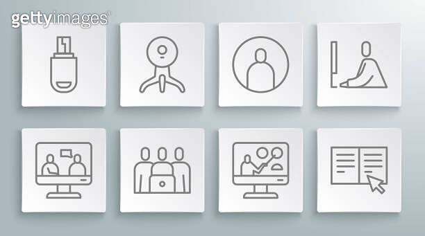 Set line Online education, Web camera, class, book, Create account screen, Student working ...