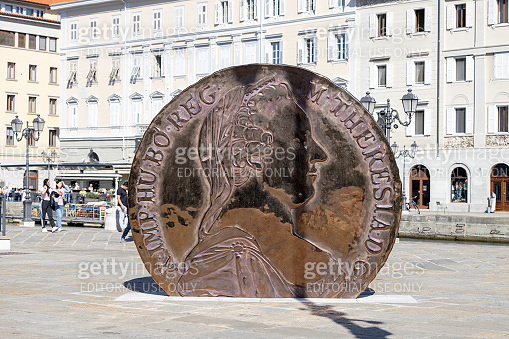 Monument to the Austrian Thaler (thaler of Maria Teresa), great coin ...
