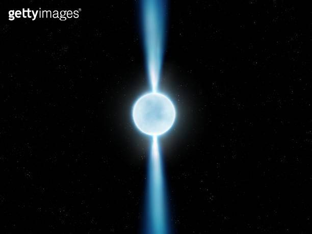 Pulsar on a black background isolated. Neutron star in space. 이미지 ...