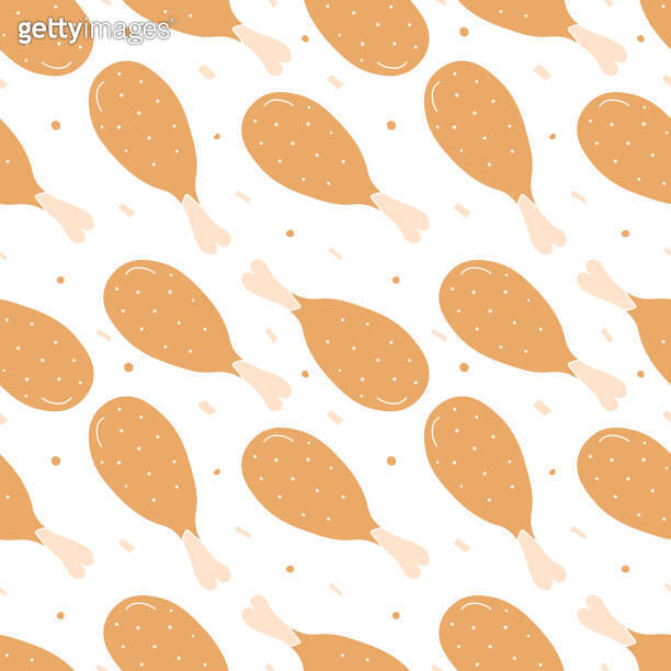 Seamless pattern with chicken legs. meat background. Doodle chicken ...