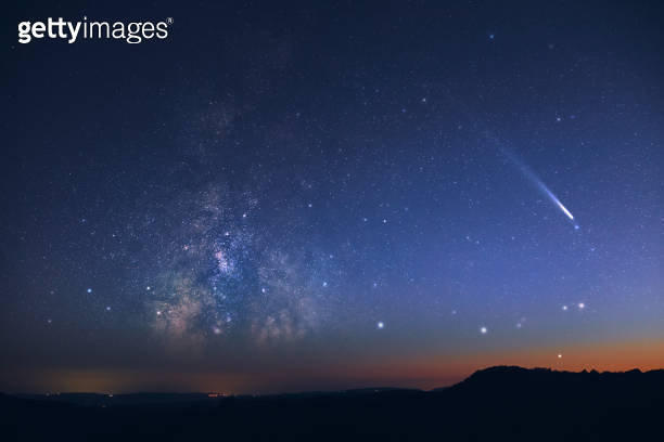 Comet C2023A3 Tsuchinshan ATLAS with Milky Way stars photographed from ...