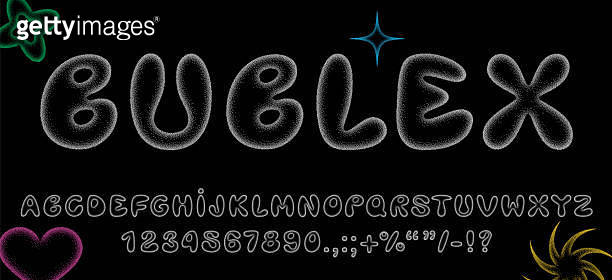 Y2K bubble pixel font with inflated alphabet for retro-futuristic ...