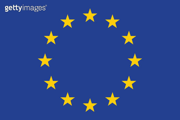 European Union flag. Flag icon. Standard color. Standard size. A ...