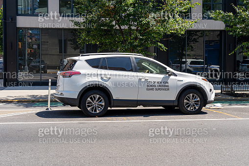A car for the City of New York School Crossing Guard Supervisor is seen ...