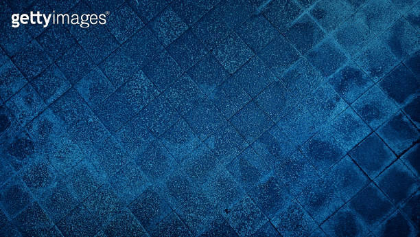 rough wet street blue pathway in grid pattern for design, top view ...