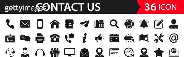 Contact us set of web icons. Social Media network icons for web ...