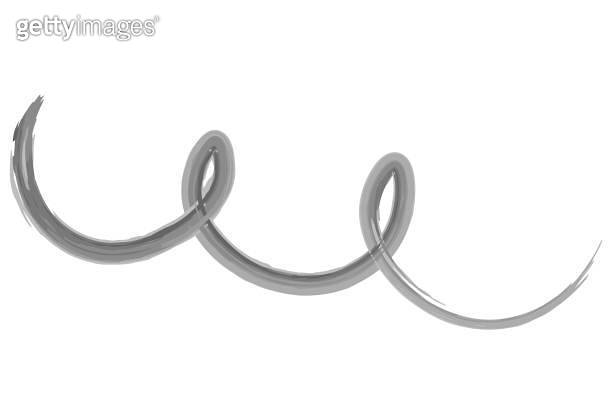 Spiral spring. Sketch. The coil of wire twists outward. Hand drawn ...