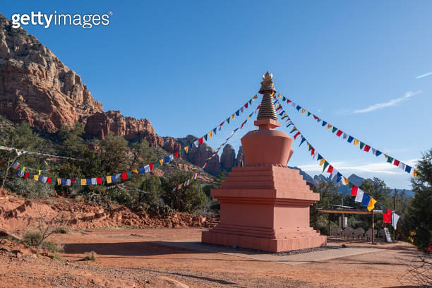 Amitabha Stupa Buddhist Temple Park - in Sedona, Arizona on a sunny day ...