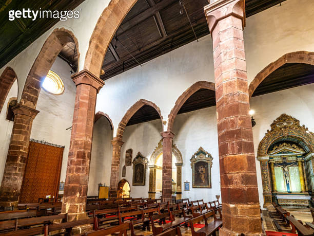 Interior of Catedral da Se, Se Cathedral at Silves, Portugal. 이미지 ...