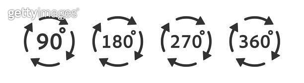 Rotation arrow 360 degree icon. Circle angle 180, 270, 90 degree. 이미지 ...