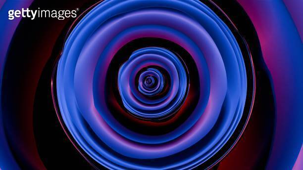 A digital rendering of an abstract lens, where fluid lines and ...