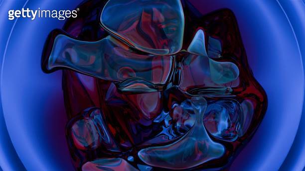 A 3D glass abstract form background, presenting a sleek and ...