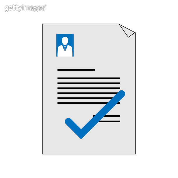 CV (curriculum vitae) resume document. Register vector image for mobile ...