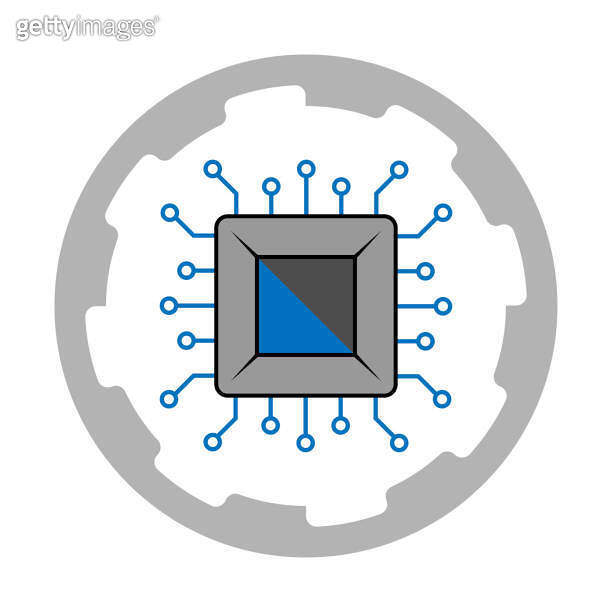 Electronic chip, CPU, central processing unit. Chip AI automation ...