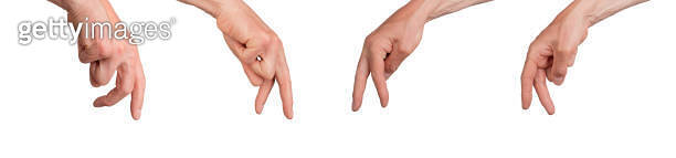 Finger walking, stepping gesture with index and middle finger. Hand ...