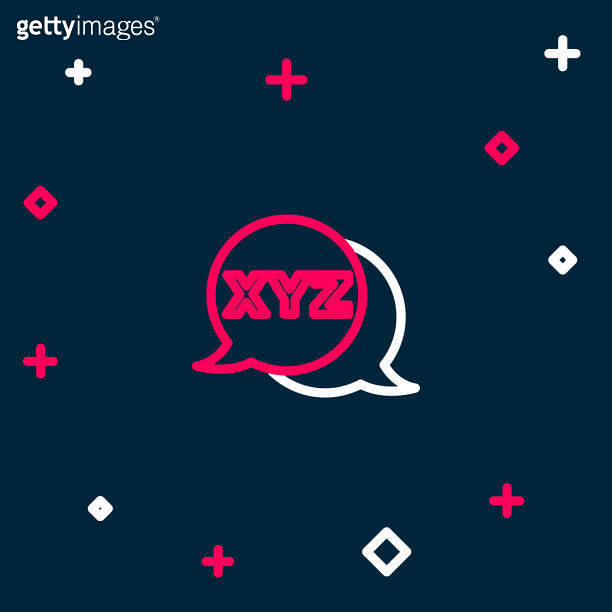 Line XYZ Coordinate system icon isolated on blue background. XYZ axis ...