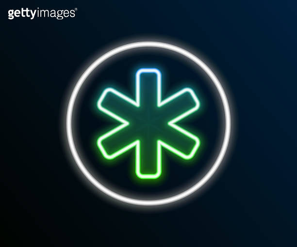 Glowing neon line Medical symbol of the Emergency - Star of Life icon ...