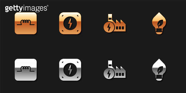 Set Inductor in electronic circuit, Lightning bolt, Nuclear power plant ...