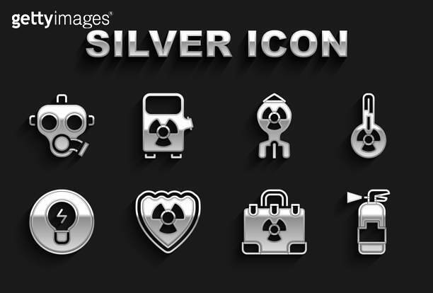 Set Radioactive in shield, Fire extinguisher, Radiation nuclear ...