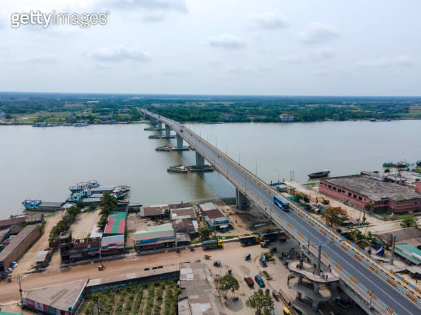 Landmark of Khulna. Aerial View of Khan Jahan Ali Bridge, Khulna ...