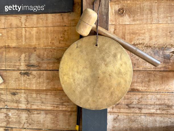 Traditional Bell Close-up. Sub continental Brass made school bell with ...