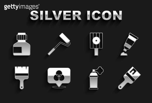 Set RGB and CMYK color mixing, Tube with paint palette, Paint brush ...