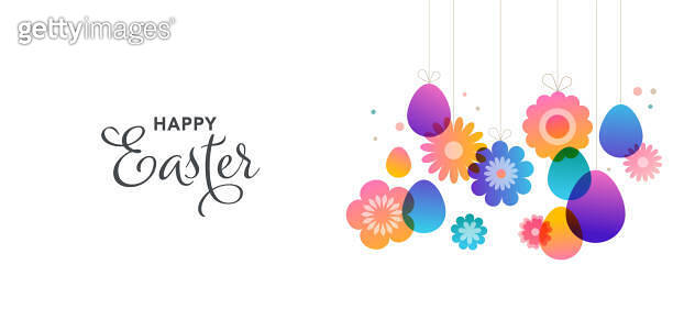 Modern colorful Easter concept design. Happy Easter background with ...