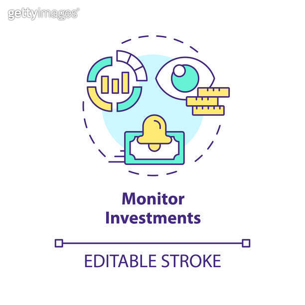 Monitor investment multi color concept icon (2014914664) - 게티이미지뱅크