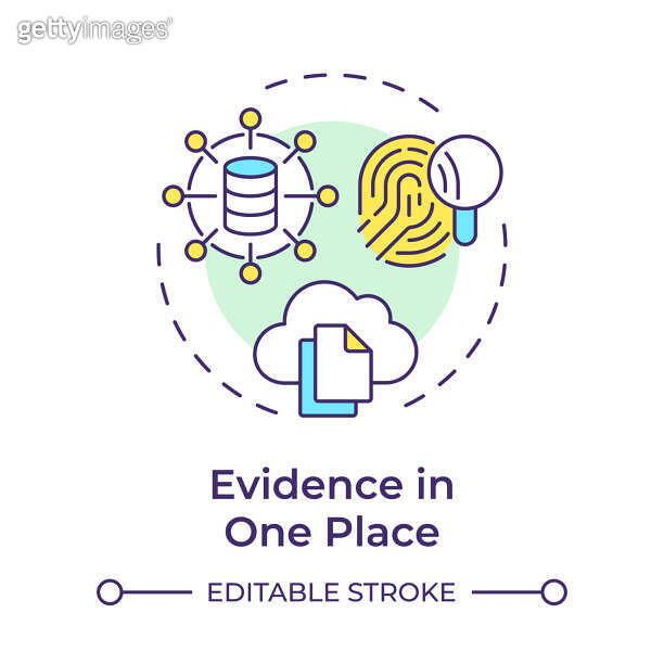 Evidence in one place multi color concept icon 이미지 (2152155328) - 게티이미지뱅크