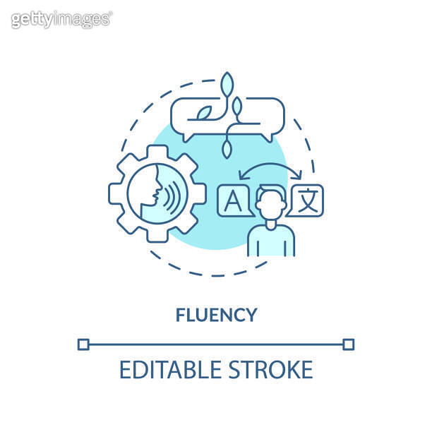 Fluency, language proficiency soft blue concept icon 이미지 (2027448214 ...