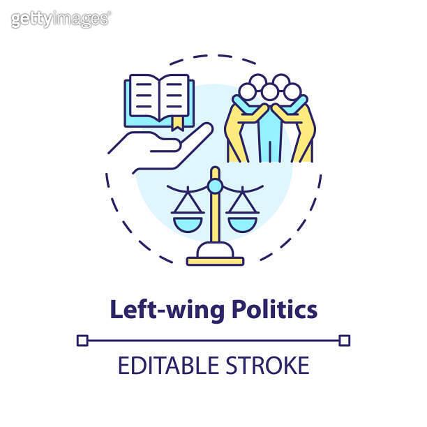 Left-wing politics multi color concept icon 이미지 (2014958152) - 게티이미지뱅크