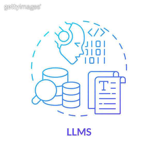 LLM artificial intelligence blue gradient concept icon 이미지 (2096228332 ...