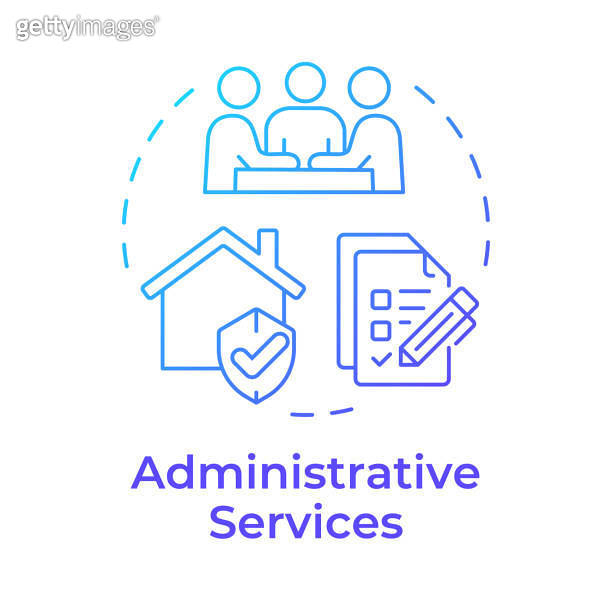 Administrative services blue gradient concept icon 이미지 (2154111688) - 게티이미지뱅크