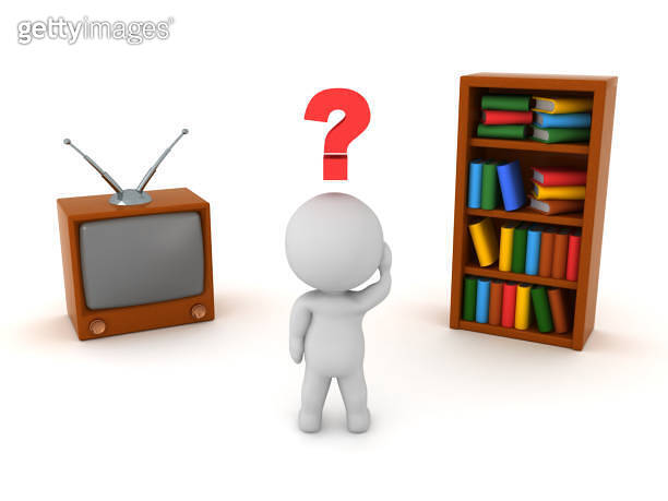 3D Character trying to choose between tv and books 이미지 (2117409819 ... 3D Character trying to choose between tv and books 이미지 (2117409819 ...