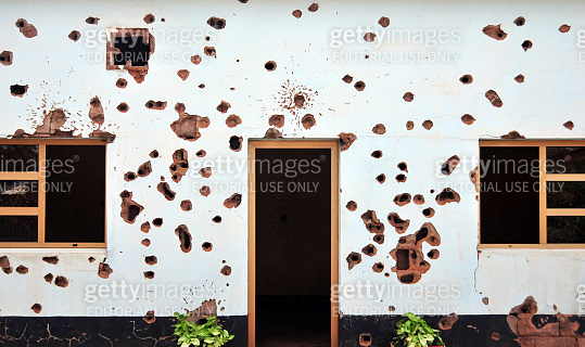 Bullet ridden house - Camp Kigali Memorial, Kigali, Rwanda (1990948557 ...