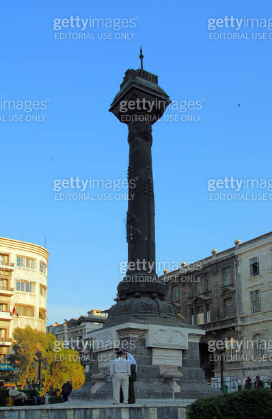 Marjeh square and Ottoman column with the Yildiz Mosque in Istanbul ...