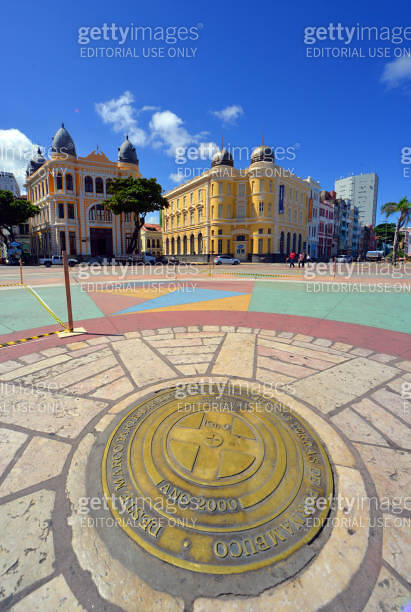 Marco Zero Square - marker and historic buildings, Recife, Pernambuco ...