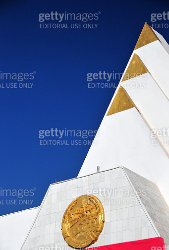 National Assembly, the parliament - pyramid gable with coat of arms ...