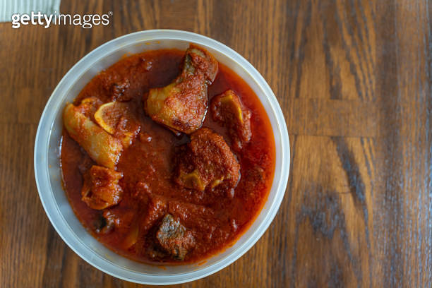 Nigerian Beef and Cow foot Leg stew Ready to eat 이미지 (2150478295) - 게티이미지뱅크