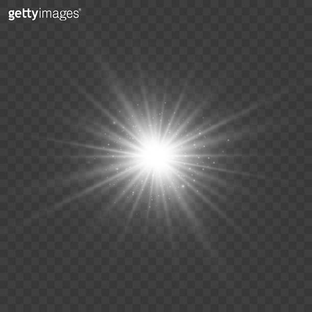 Sparkling stars, twinkling and flashing lights. Collection of various ...