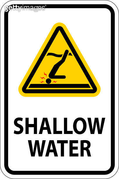 Water Safety Sign Warning - Shallow Water 이미지 (1939888963) - 게티이미지뱅크