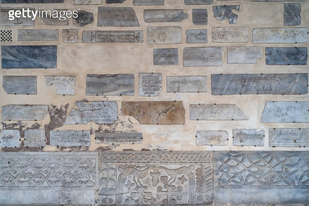 Marble tiles with pagan and early Christian Latin inscriptions ...