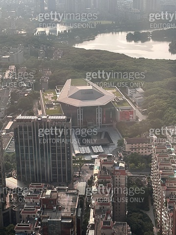 Aerial view of Hunan Museum in Changsha City, Hunan, China 이미지 ...