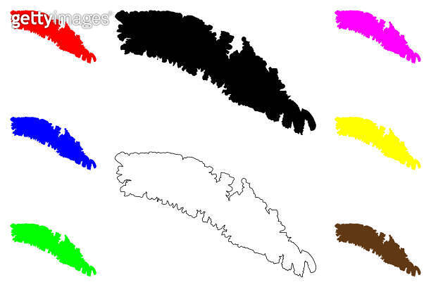 Solta island (Republic of Croatia, Adriatic Sea) map vector ...