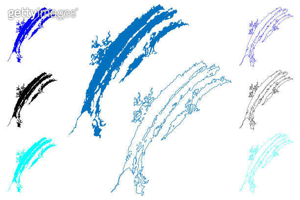 Lake Mistassini and Albanel (Canada, North America) map vector ...