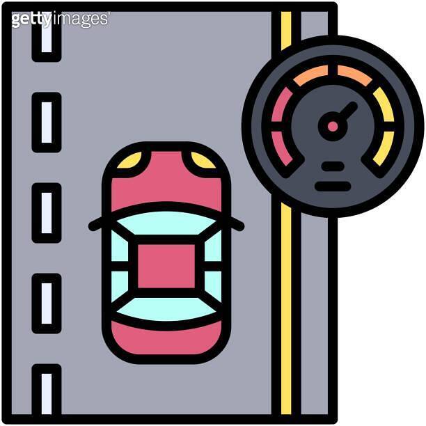 Speed limit icon, car accident and safety related vector illustration ...
