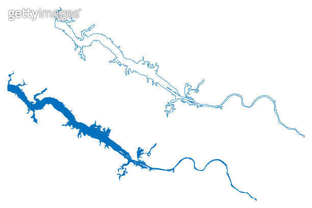 Wheeler Lake (United States of America, Alabama) map vector ...