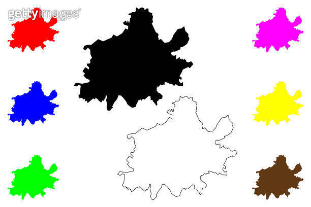 Kragujevac City (Republic of Serbia, Sumadija District) map vector ...
