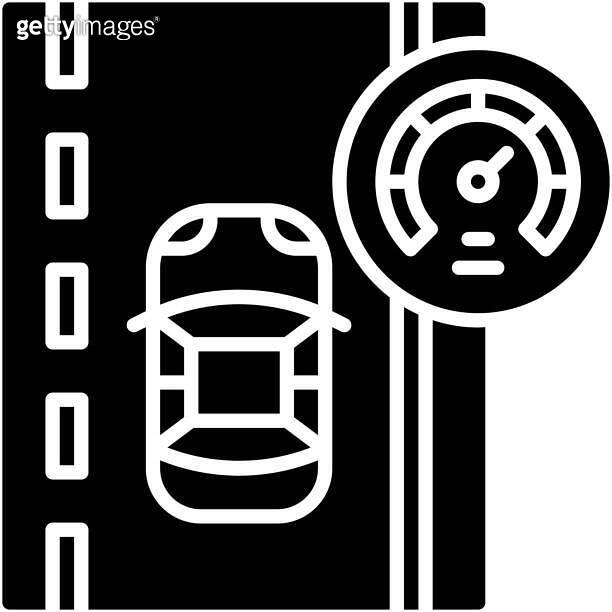 Speed limit icon, car accident and safety related vector illustration ...