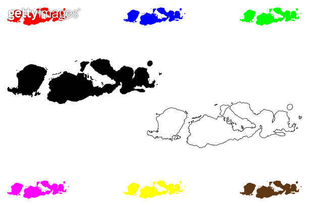West Nusa Tenggara (Subdivisions of Indonesia, Provinces of Indonesia) map vector illustration ...